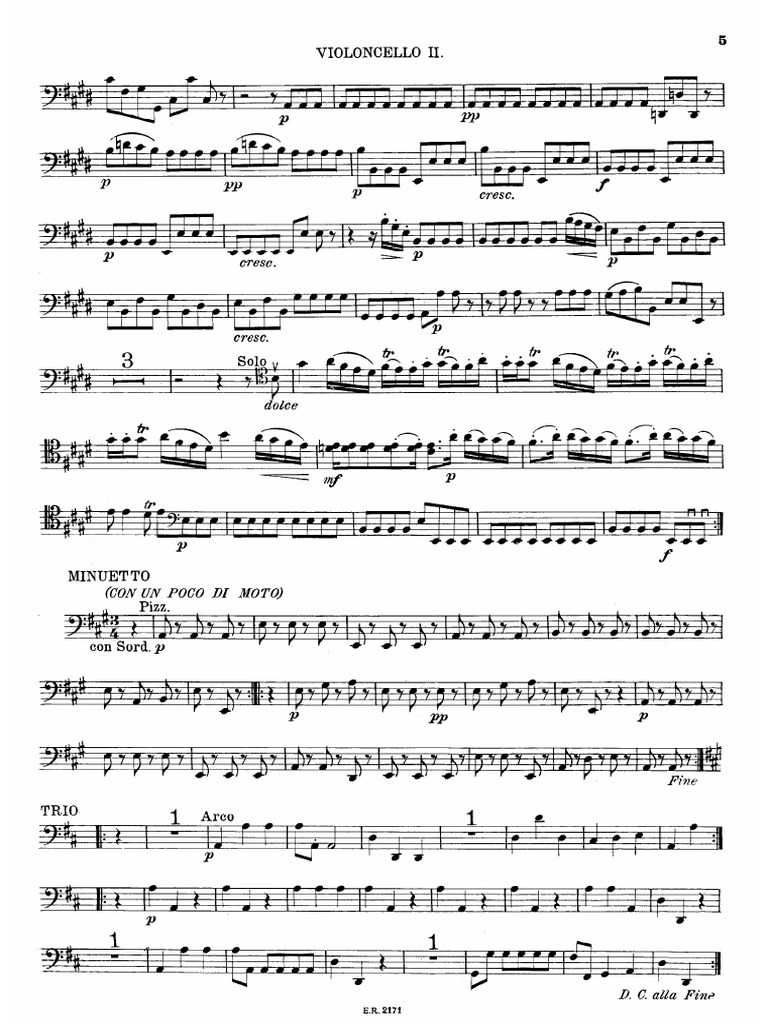 Boccherini Minuet - Cello II | PDF
