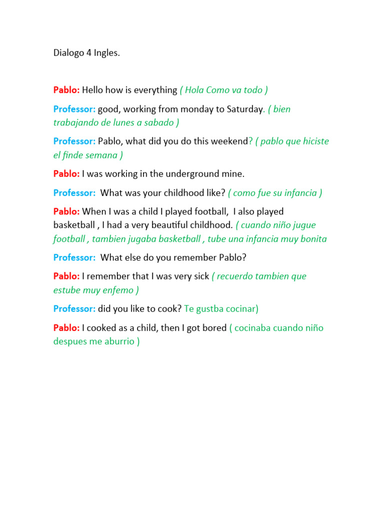 Dialogo 4 Ingles Final | PDF