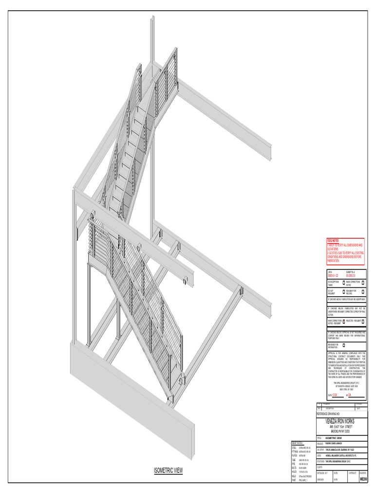 Steel Stair Shop Drawings for Approval | PDF | Building Engineering ...