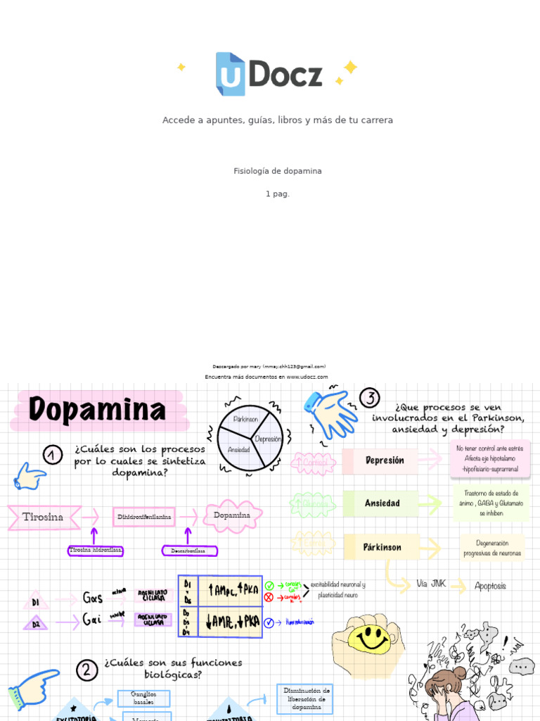 Funciones y Síntesis de Dopamina | PDF | Dopamina | Neuroquímica
