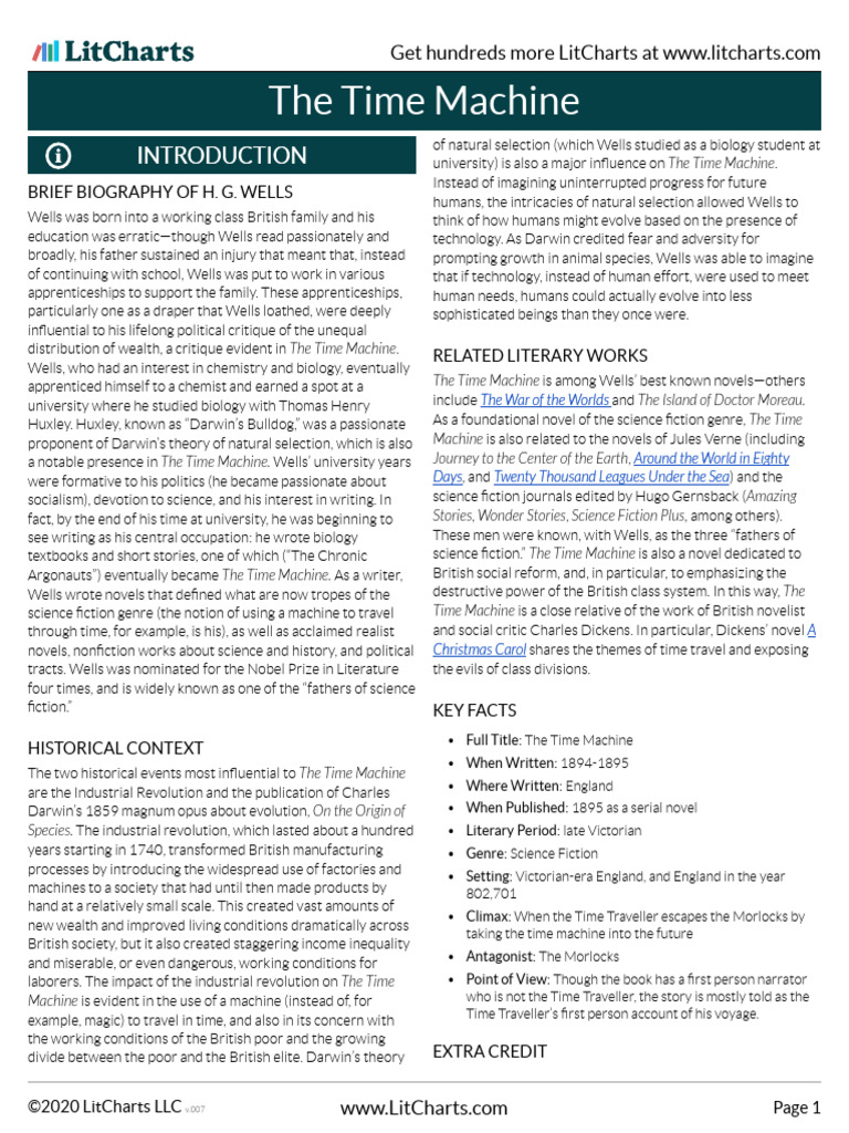 The Time Machine LitChart | PDF | The Time Machine