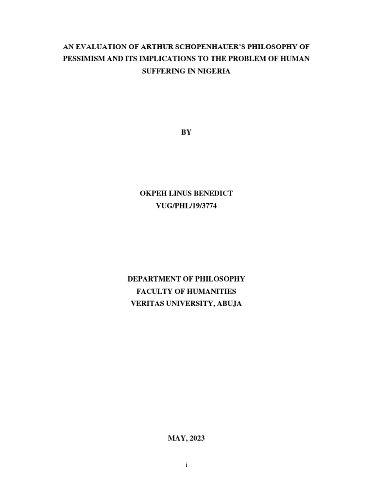 OKPEH, Linus Benedict (Research Project) | PDF | Stoicism | Suffering