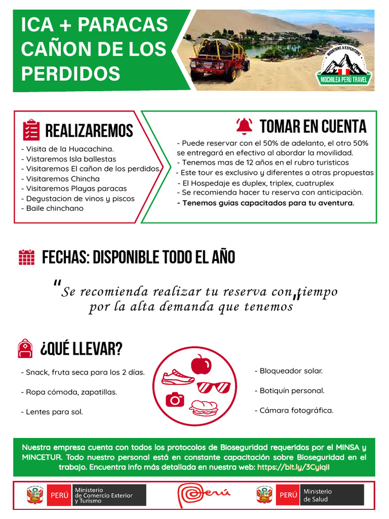 Tour Aventura en Paracas e Ica 2023 | PDF | Ciencias de la Tierra