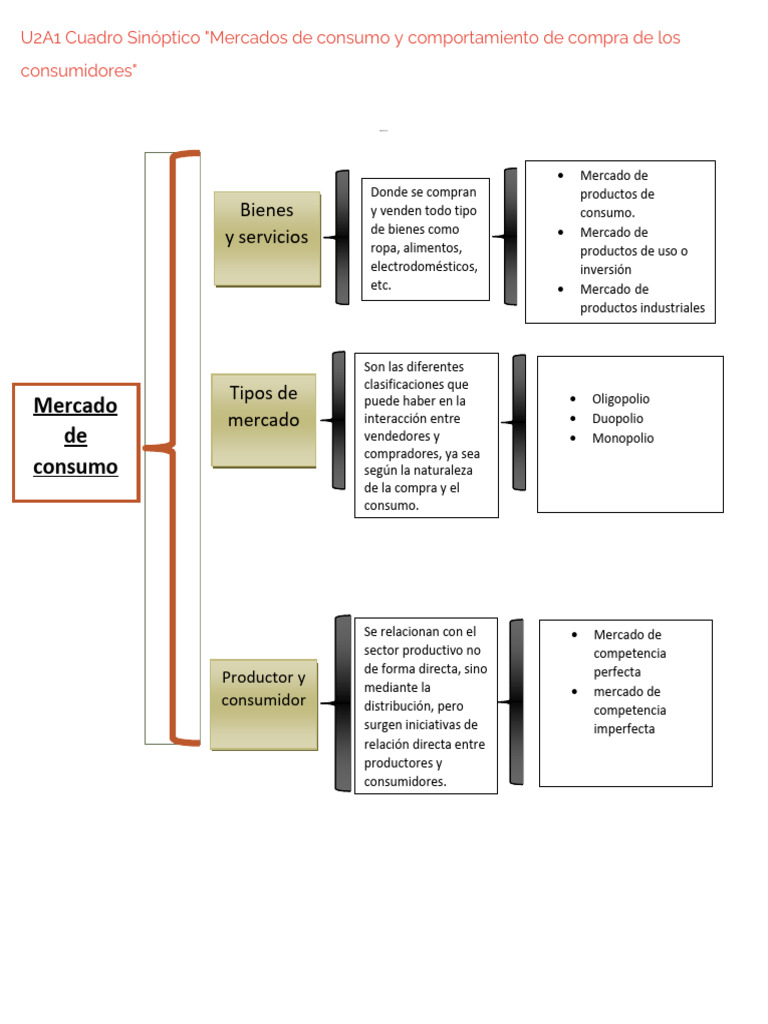 U2A1 Cuadro Sinóptico Mercados de Consumo y Comportamiento de Compra de Los Consumidores | PDF