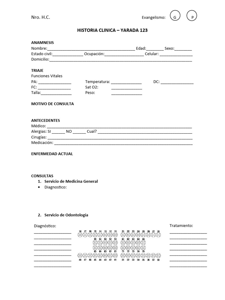 HISTORIA CLINICA | PDF | Programas sociales | Especialidades Medicas