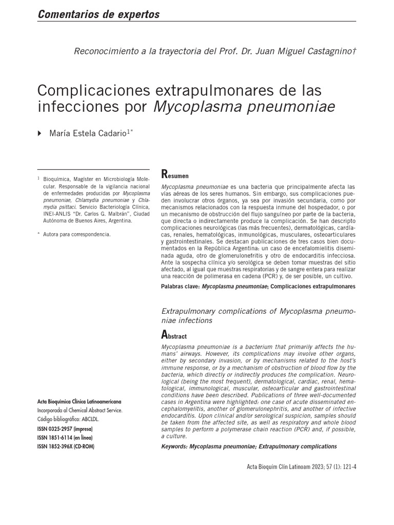 Mycoplasma | PDF | Inflamación | Trombosis