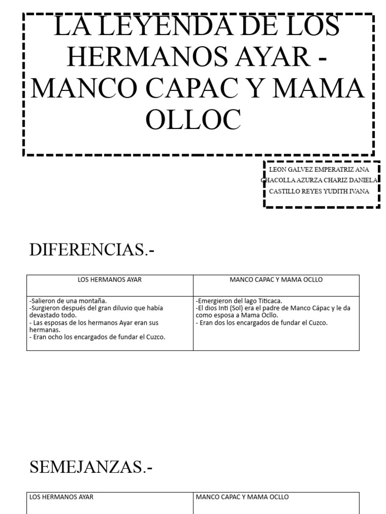 La Leyenda de Los Hermanos Ayar | PDF