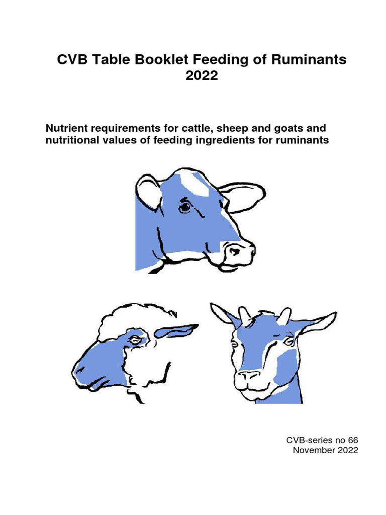 Cvb Table Booklet Feeding of Ruminants 2022 | PDF | Dairy Cattle | Nutrition