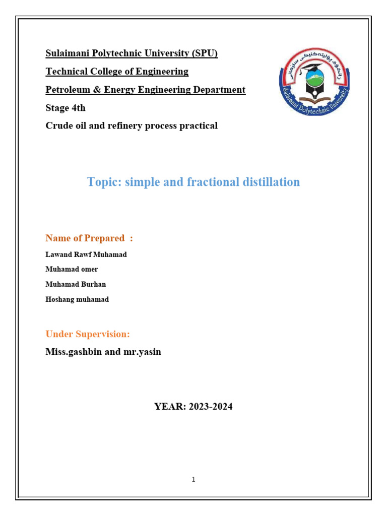 Simple vs. Fractional Distillation Explained | PDF | Distillation | Oil ...