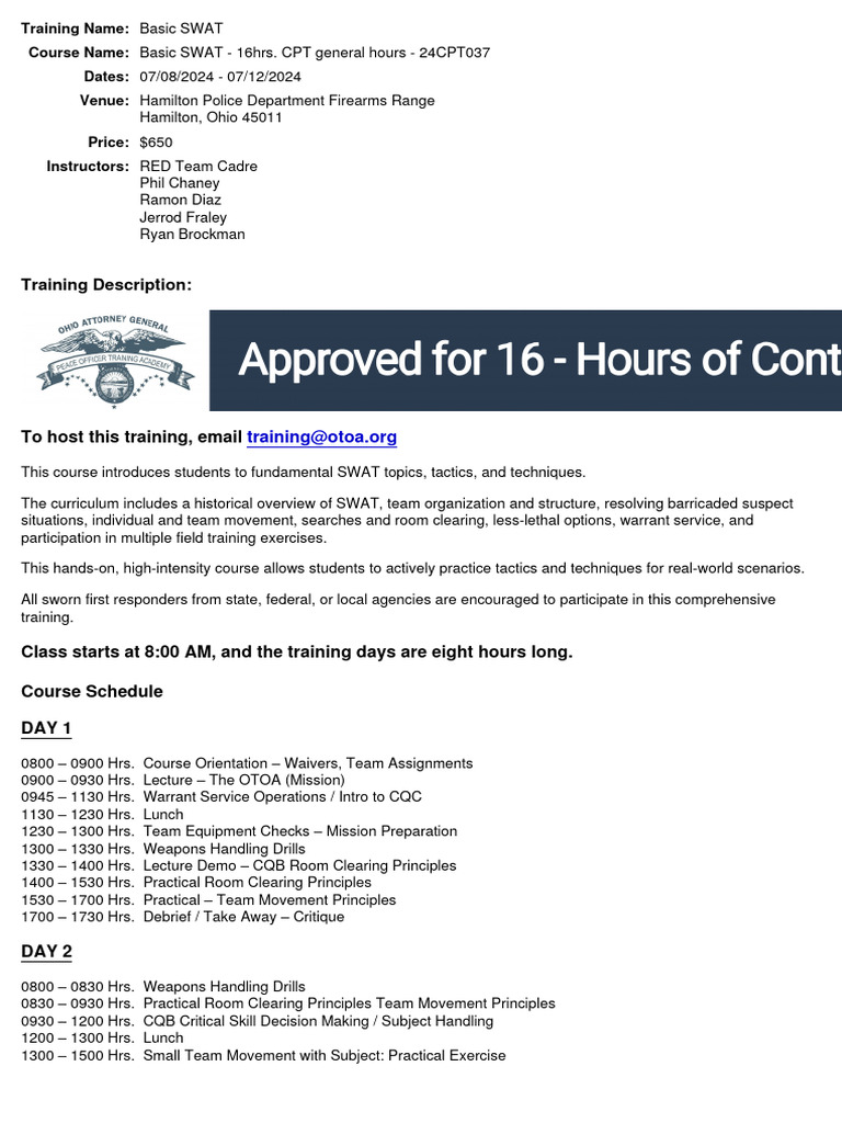 Basic Swat | PDF | Magazine (Firearms) | Swat