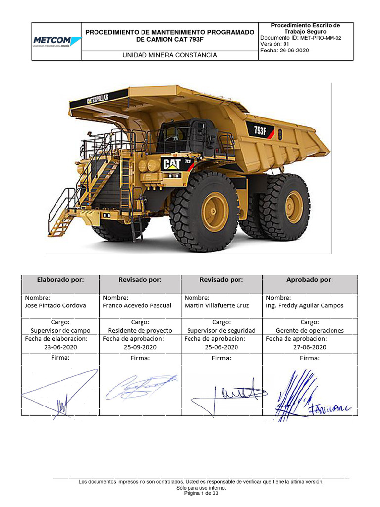 MET - Camion 793F | PDF | Camión