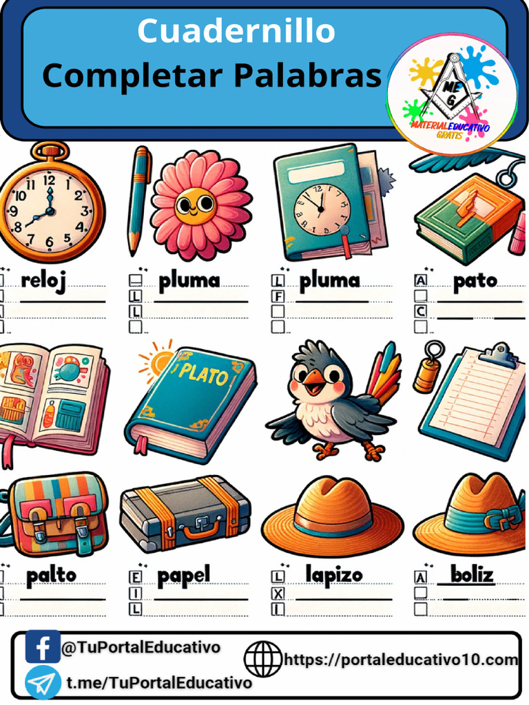 Cuadernillo !vamos A Completar Palabras¡ Portaleducativo10 | PDF