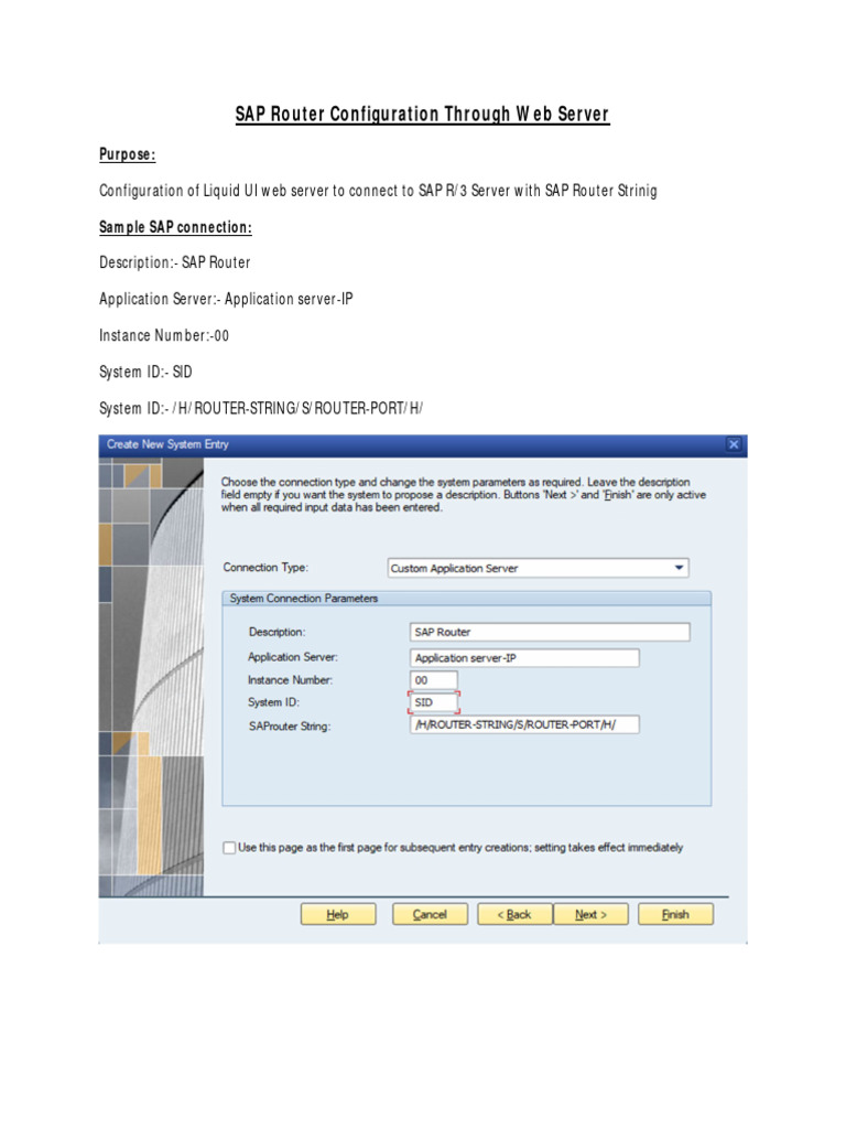 SAP Router Configuration Through Web Server | PDF
