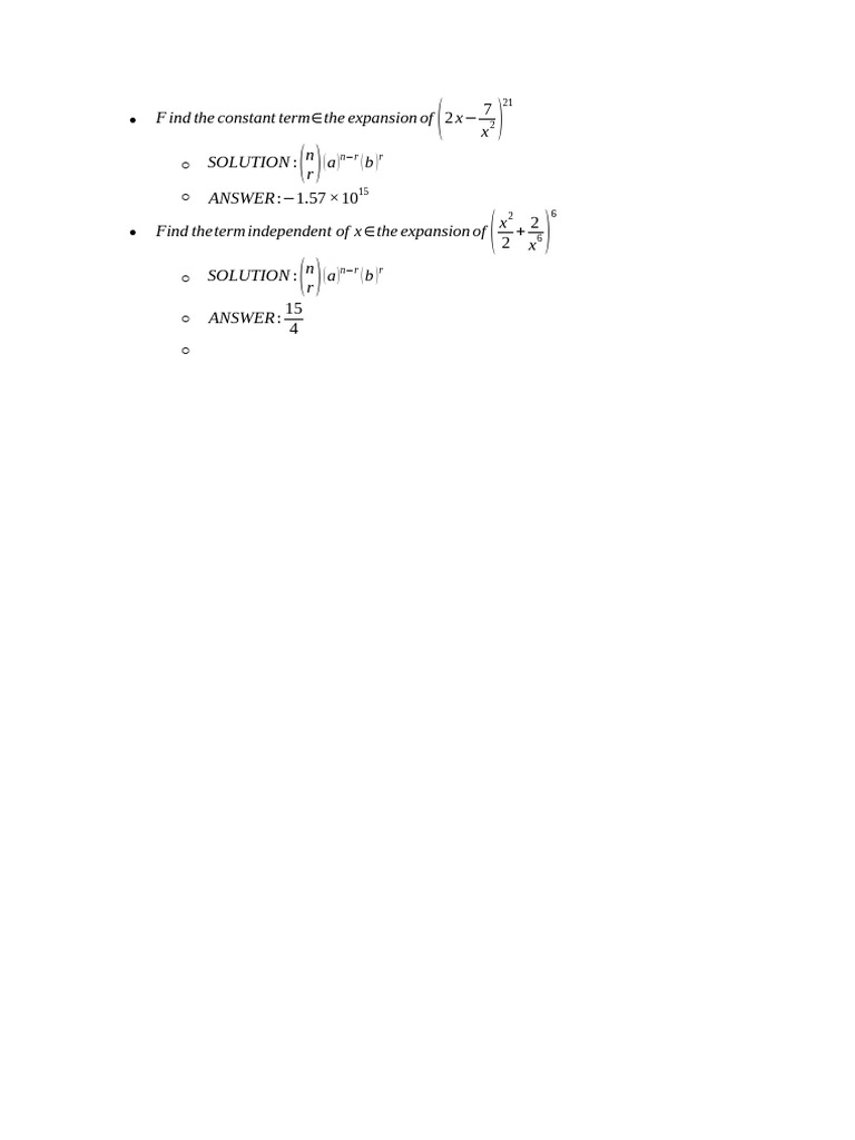 Algebra Sample Questions | PDF