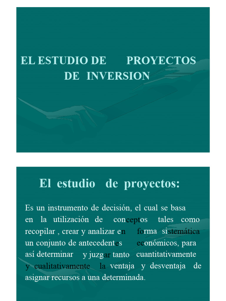 Estudio de Proyecto de Inversion | PDF | Evaluación | Planificación