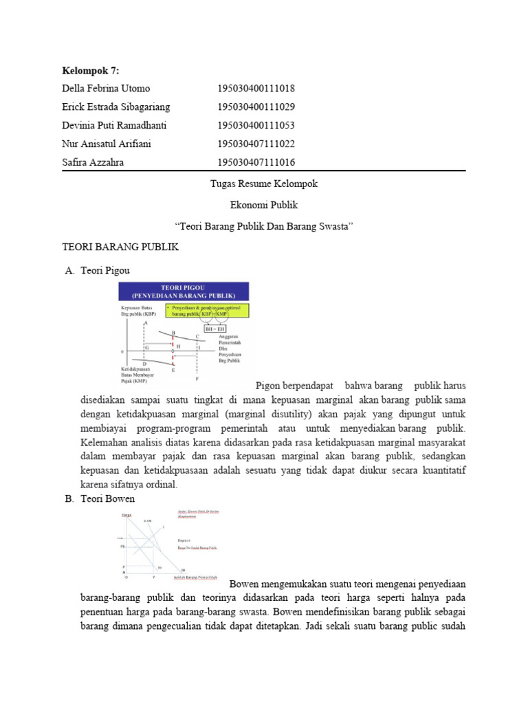 Teori Barang Publik dan Swasta | PDF