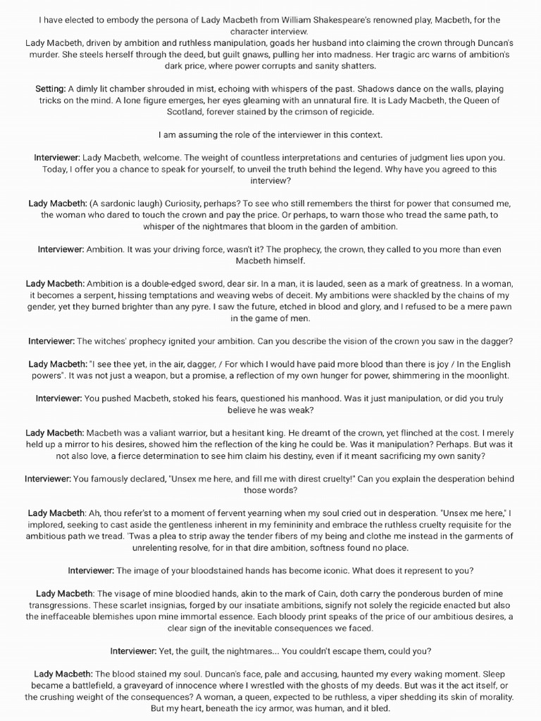 Character Interview | PDF