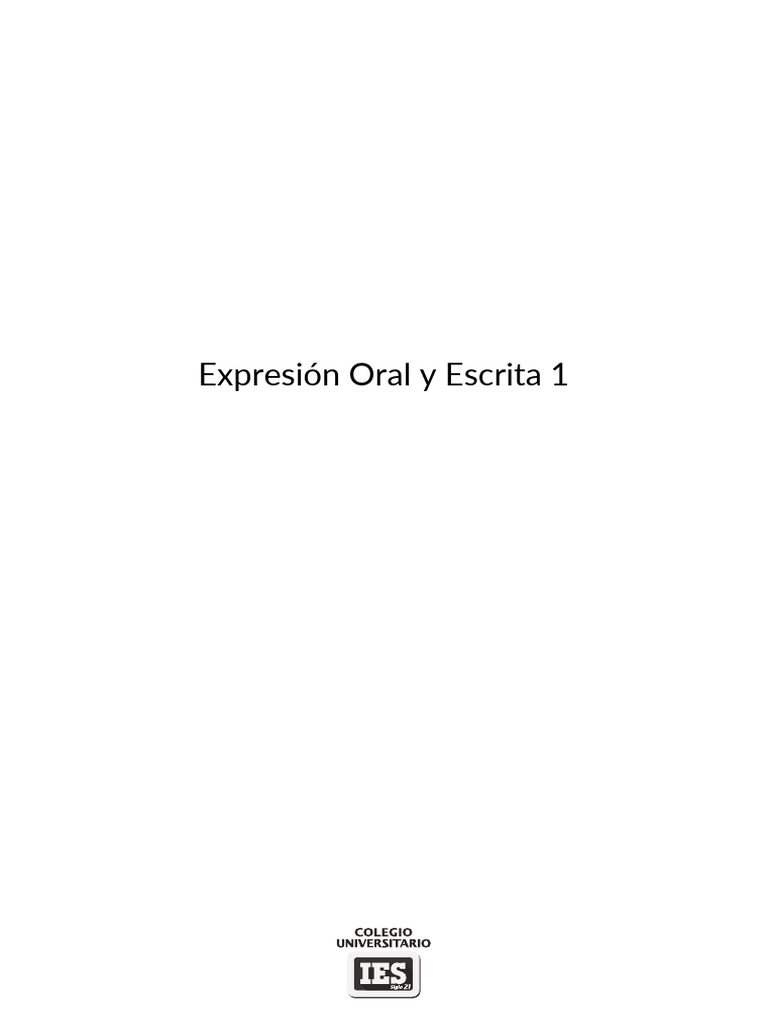 Expresión Oral y Escrita 1 | PDF | Lingüística