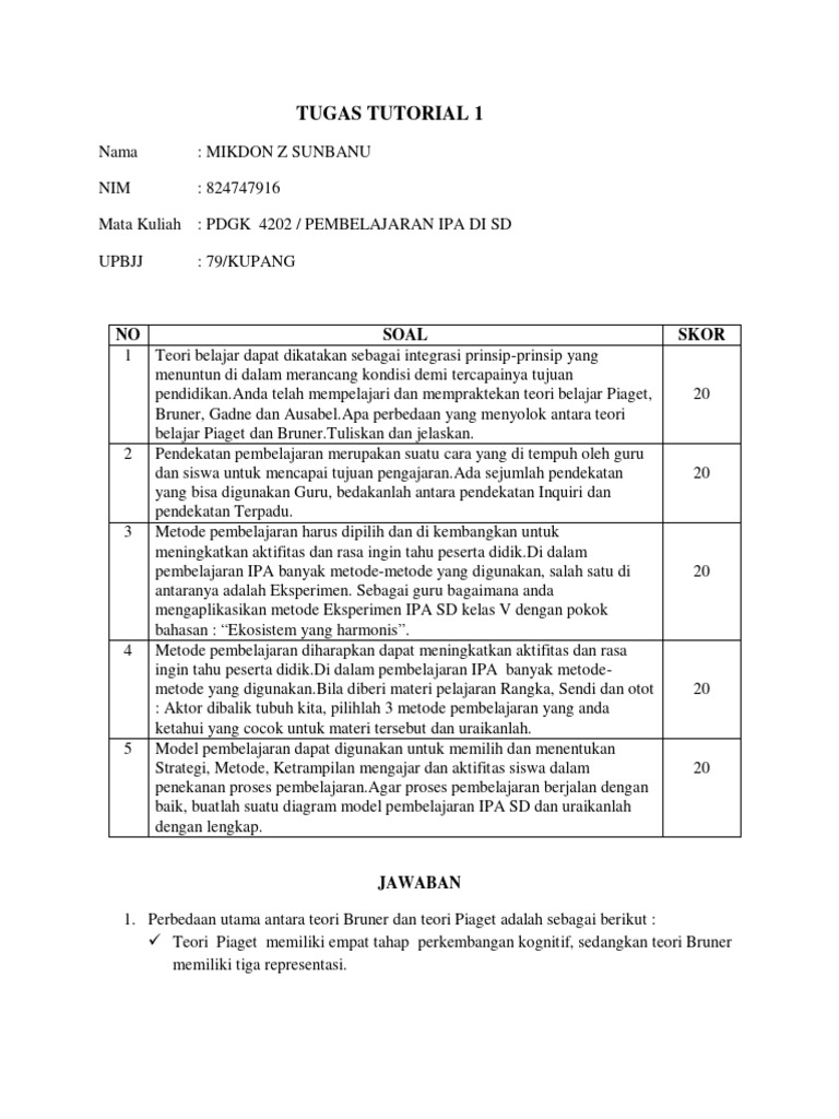 TUGAS TUTORIAL 1 IPA - Compressed | PDF | Karier & Perkembangan | Pengembangan Diri