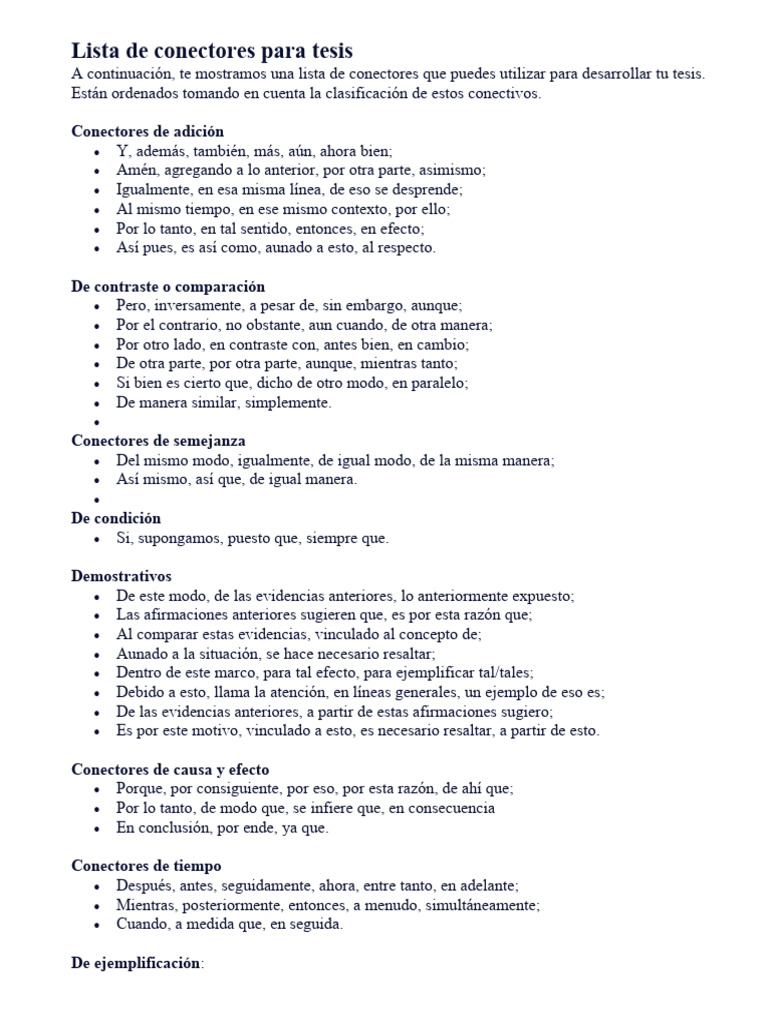Conectores Esenciales para Tesis | PDF