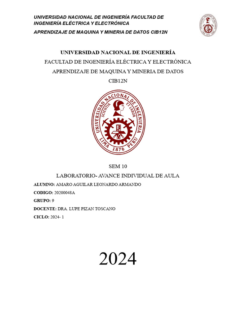 Lab-Individual-Sem 10-Leonardo-Amaro | PDF | Procesamiento de datos | Matemáticas Aplicadas