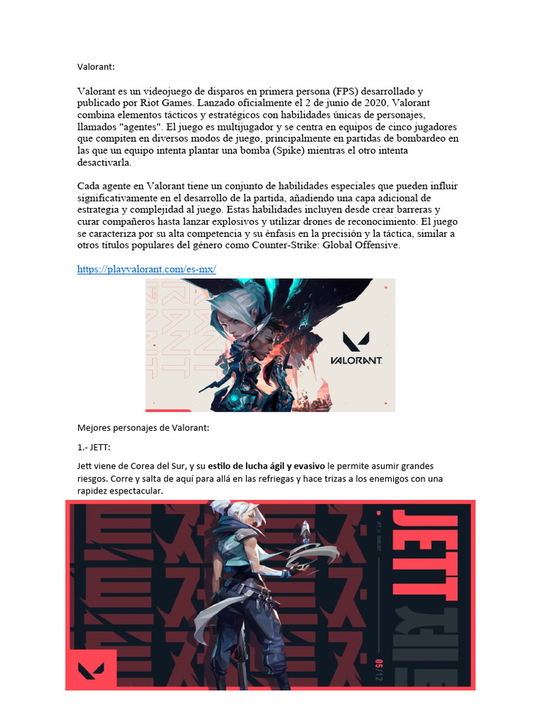 Valorant | PDF | Videojuego Gameplay | Juego de azar
