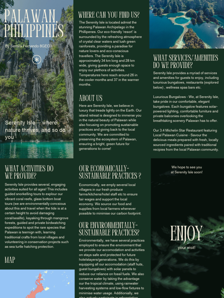 Ecotourism in Palawan, Philippines Brochure | PDF | Coral Reef ...