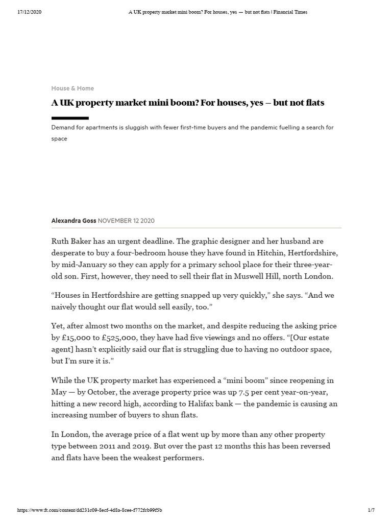 A UK Property Market Mini Boom - For Houses, Yes - But Not Flats | PDF | Mortgages | Real Estate ...