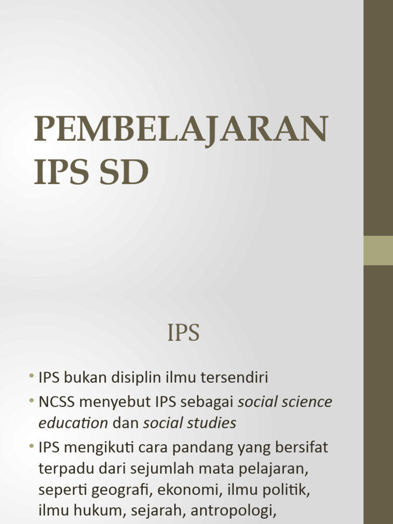 PEMBELAJARAN IPS Di SD | PDF | Kesehatan Holistik