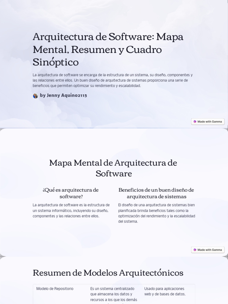 Arquitectura de Software Mapa Mental Resumen y Cuadro Sinoptico | PDF | Escalabilidad | Software