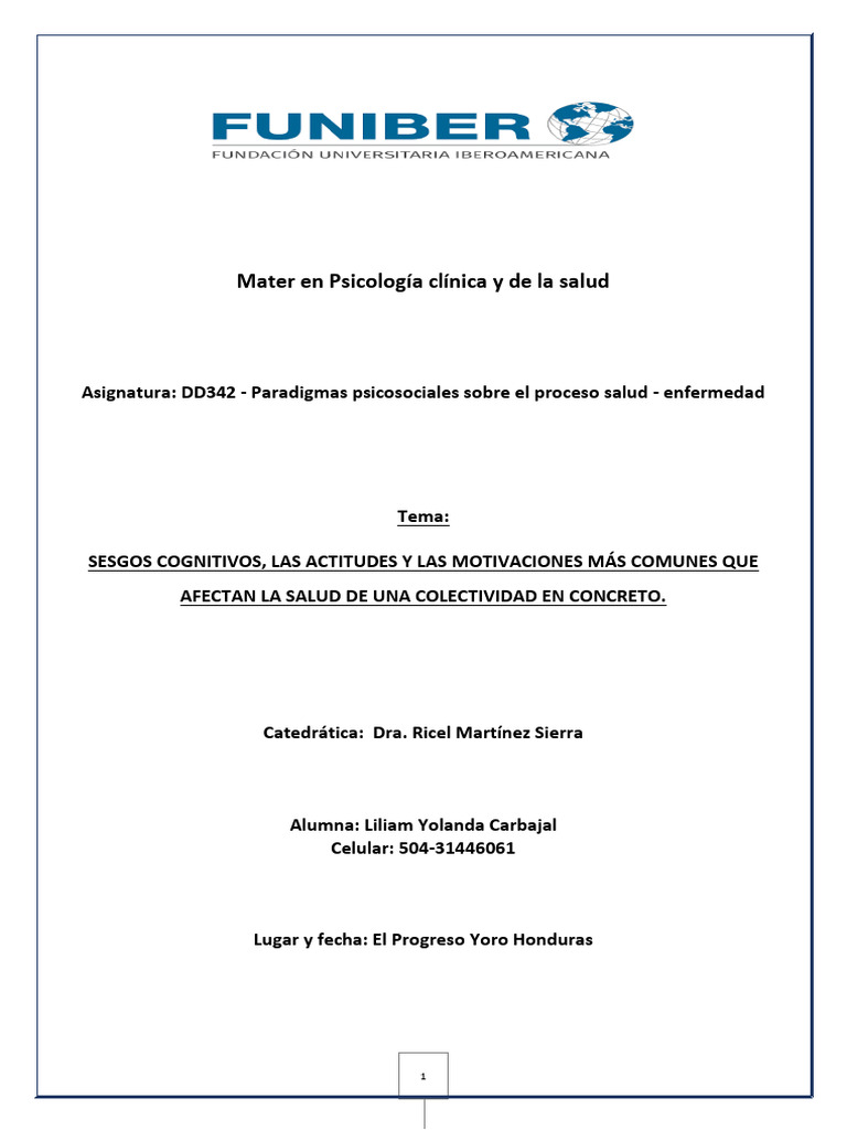 Liliam Carbajal Trabajo1 Funiber ASIG 2 | PDF | Motivación | Motivacional