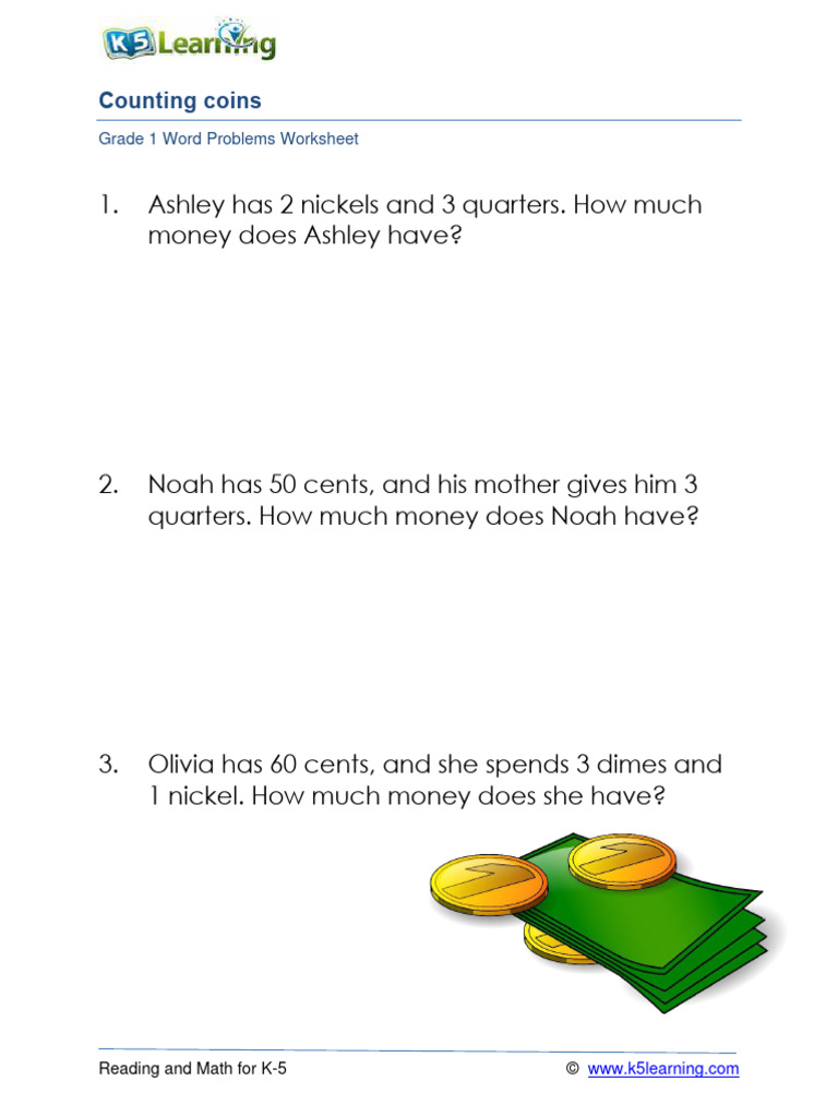 grade-1-counting-money-word-problems-a | PDF