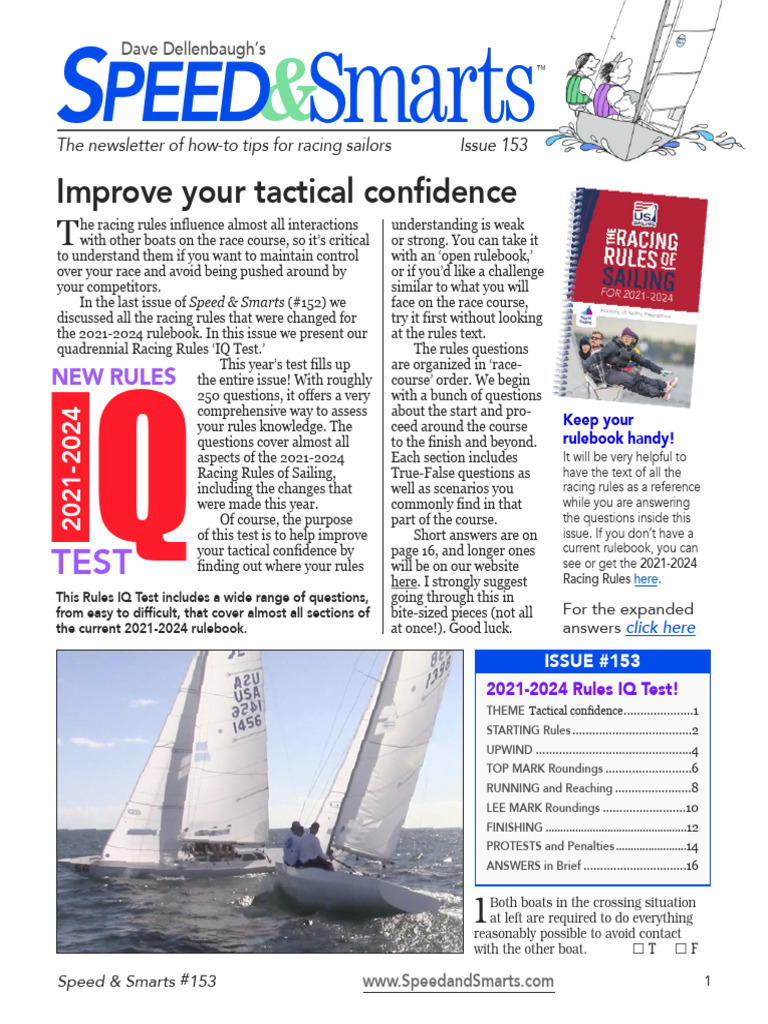Speed Smarts Issue 153 Racing Rules IQ Test | PDF | Wound | Water Transport