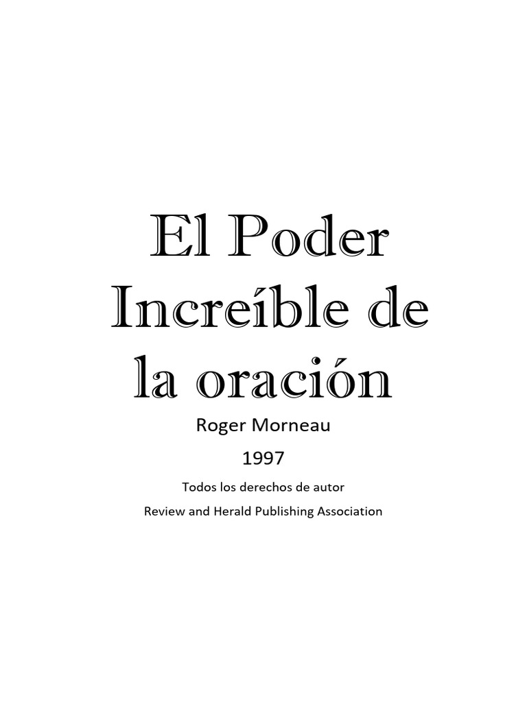 The Incredible Power of Prayer Spanish Version El Poder Increíble de La ...