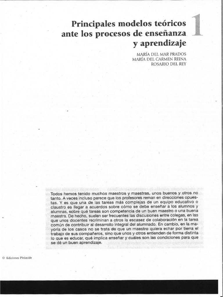 Modelos Teóricos de Aprendizaje | PDF