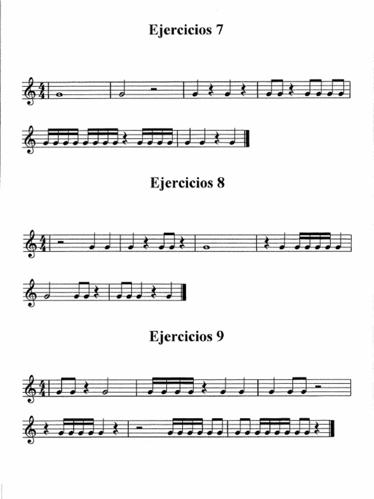 Ejercicios Solfeo 2 (Con Silencios) | PDF