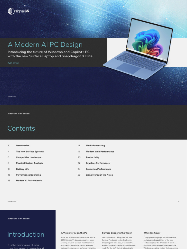 NewSurfaceLaptop2024_Signal65LabInsights_r1.01 | PDF | Laptop | Personal Computers