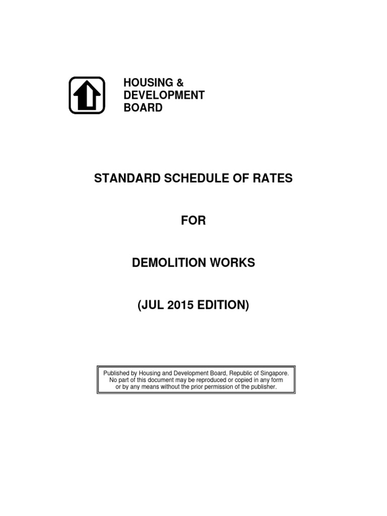 HDB Standard Rates for Demolition 2015 | PDF | Concrete | Paint
