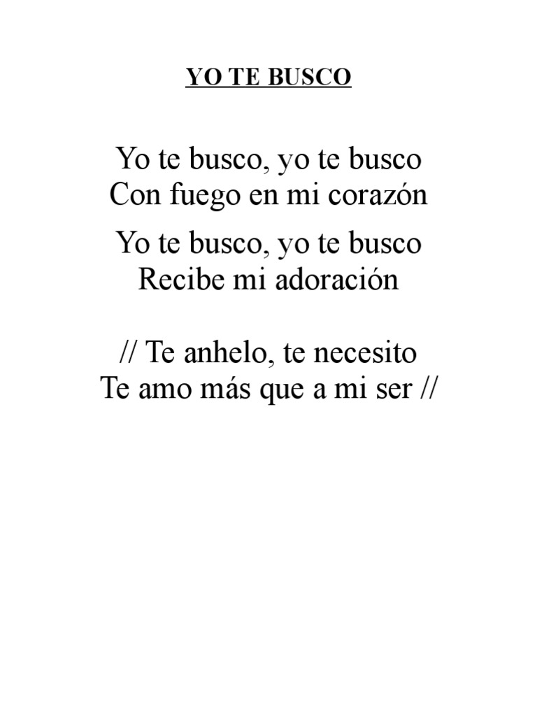 Yo Te Busco: Letra y Acordes | PDF