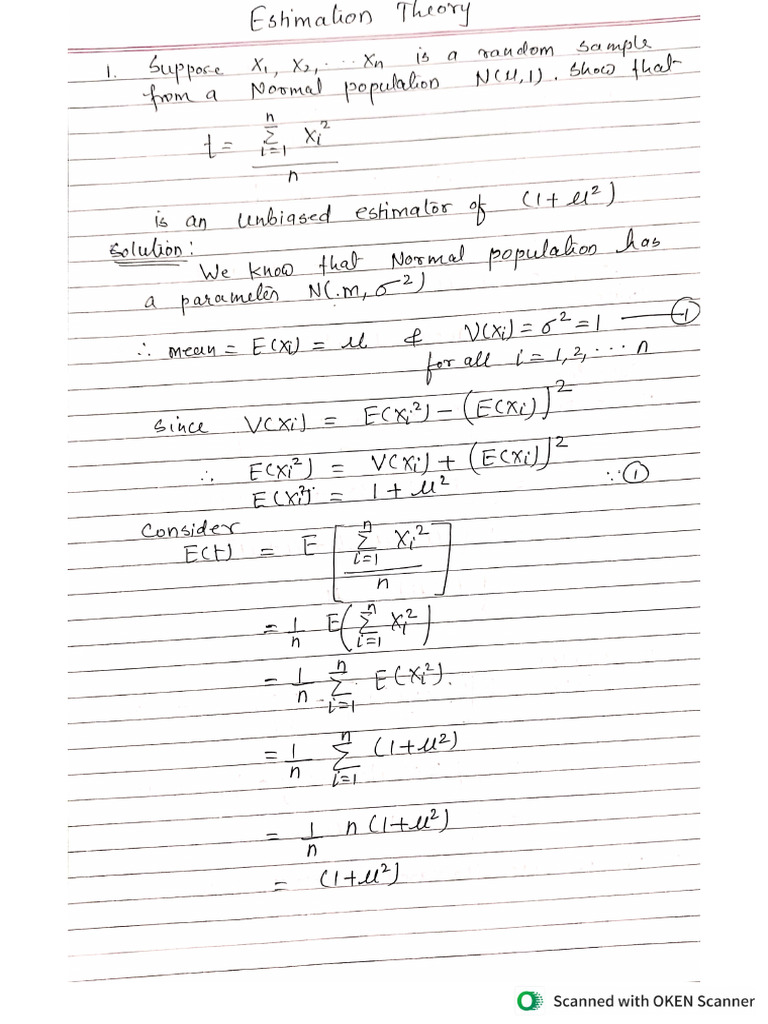 Estimation Theory (Theory Questions) | PDF