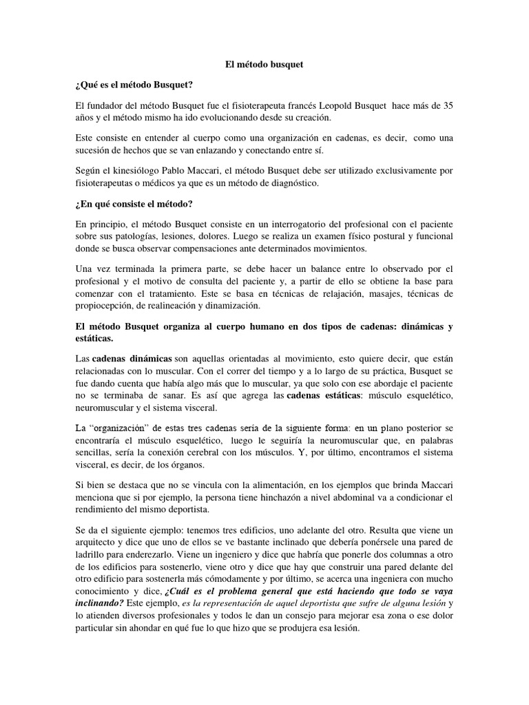 El Método Busquet | PDF | Terapia física | Medicina