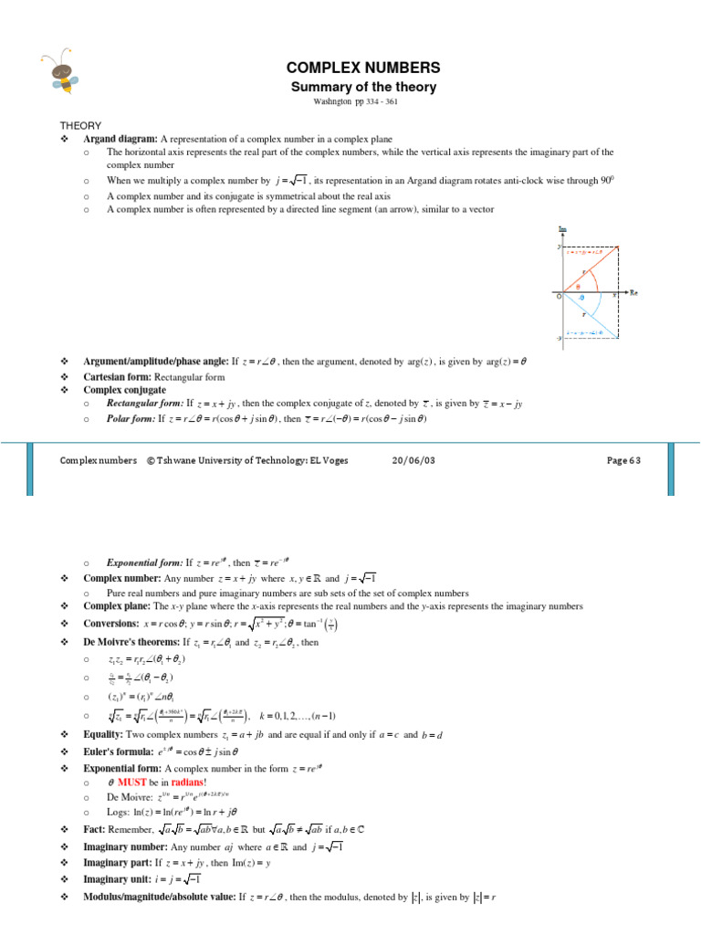 Theme 4 Notes Complex Numbers | PDF | Complex Number | Electrical Impedance