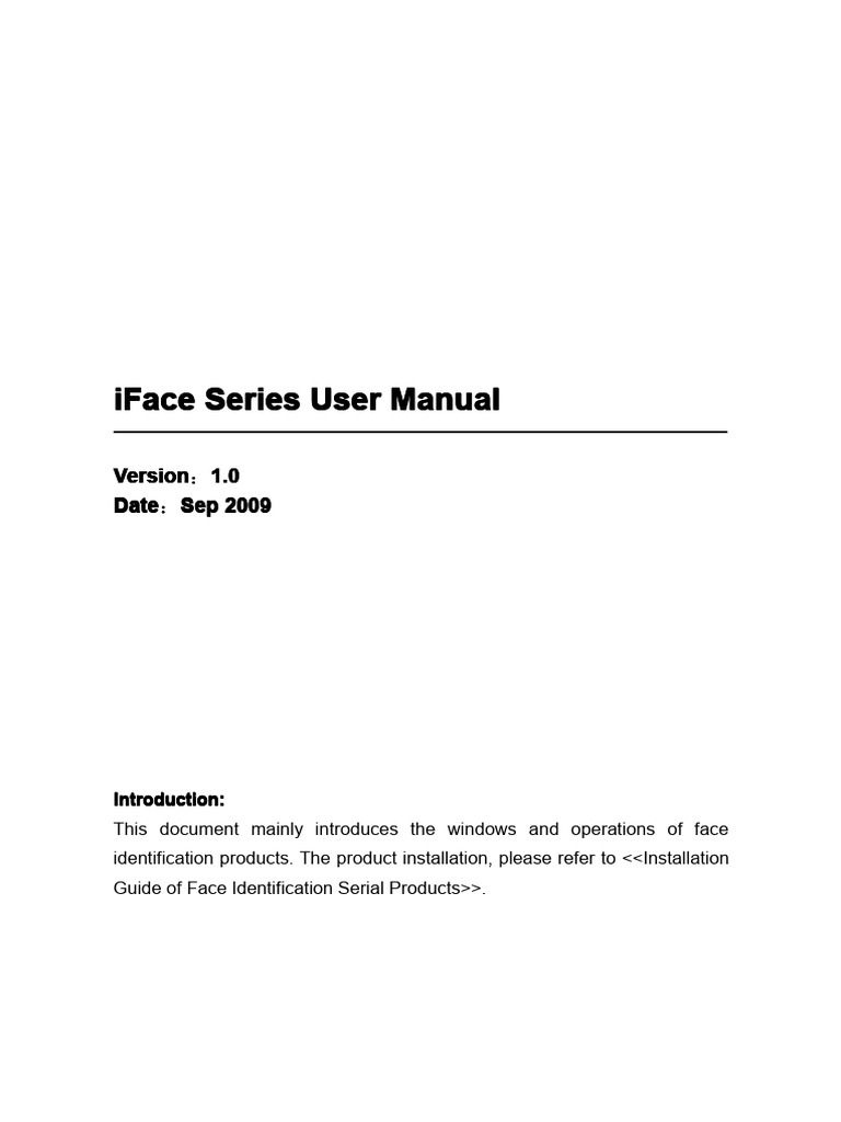 Iface Series User Manual | PDF | Authentication | Ip Address