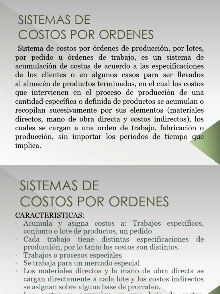 7. COSTOS POR ORDENES Y POR PROCESOS | PDF