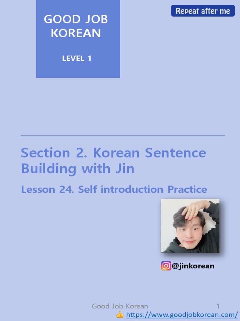 _Lesson_24._Self_introduction_Practice Koreans | PDF