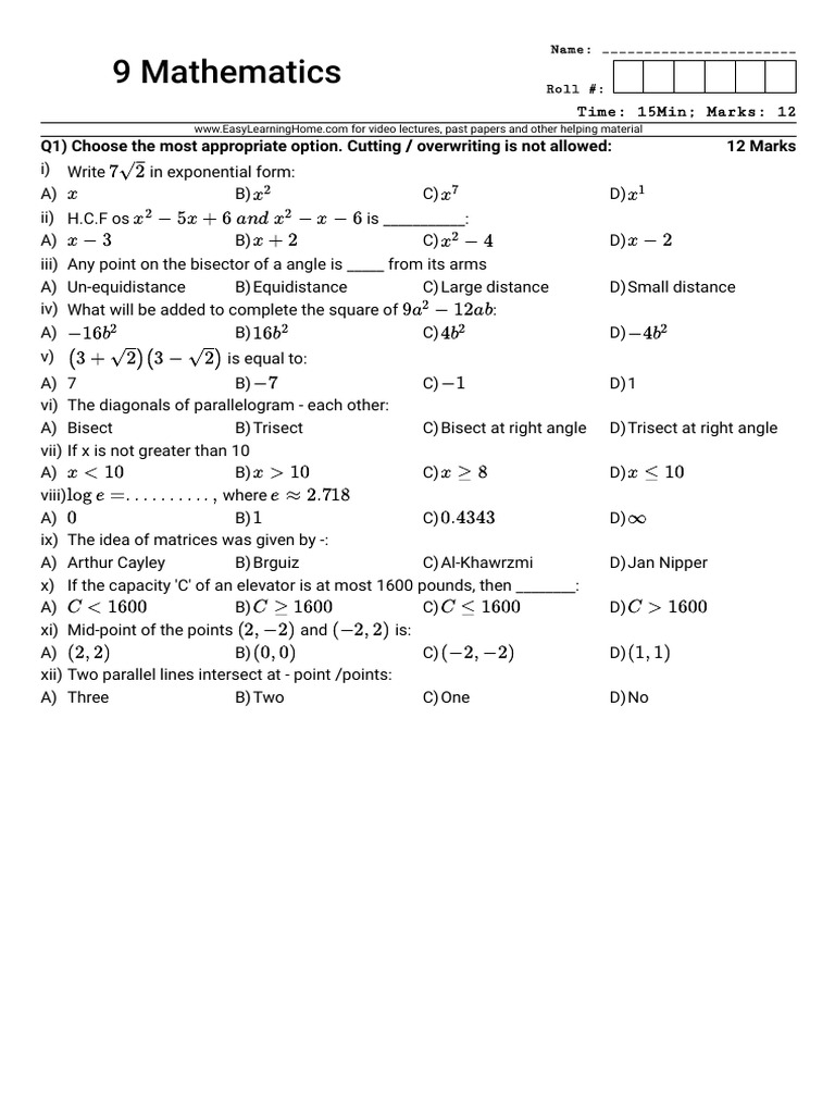 9th papers | PDF | Triangle | Algebra
