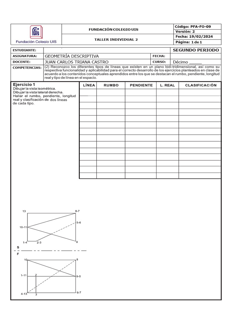 Ejercicio de Decimo Grado | PDF