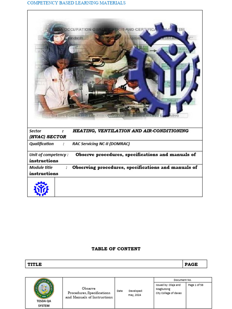 Module Common Observe Procedures Specifications and Manuals | PDF | Databases | Specification ...