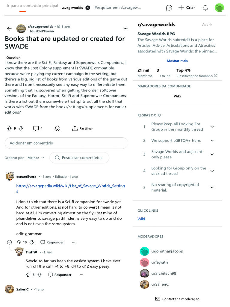 Books That Are Updated or Created For SWADE - R - Savageworlds | PDF