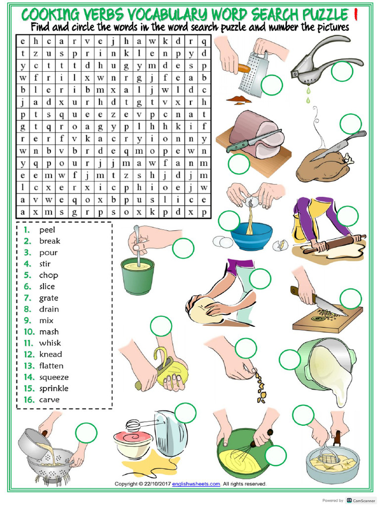 Cooking Verbs Vocabulary Lechu | PDF